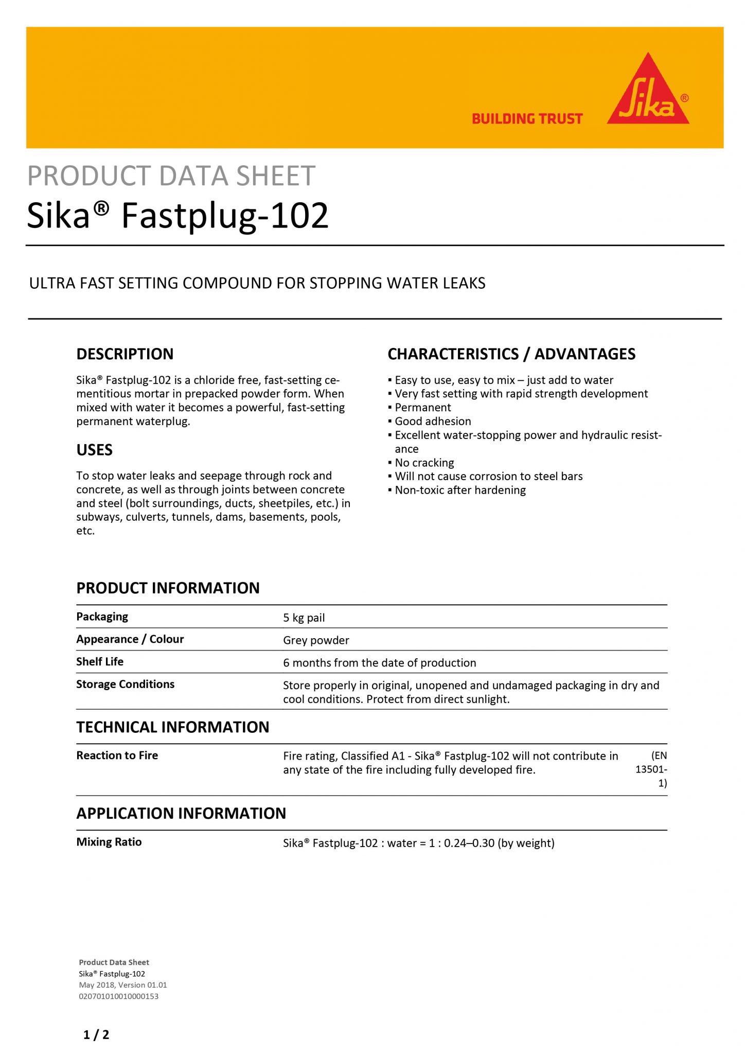 SIKA FASTPLUG 102 - Labuan Hardware (Kemajuan Trading)